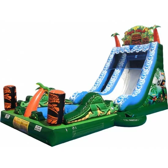 Tiki Falls Slide With Detachable Pool, Inflatable Water Slides ...