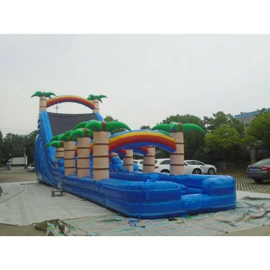Inflatable Water Slide 18ft Dual-Lane - Backyard Obstacle Course With ...